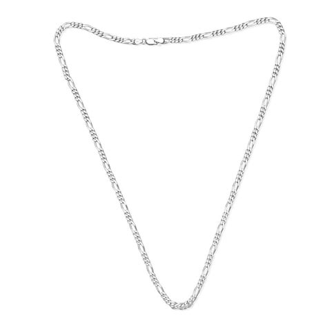 Sleek Flexible Comfortable Unisex Figaro Chain In Pure 925 Sterling