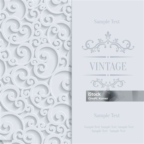 벡터 인명별 3d 초대 카드를 빈티지 플로럴 패턴이 다마스크 2015년에 대한 스톡 벡터 아트 및 기타 이미지 2015년 3차원 형태 겨울 Istock