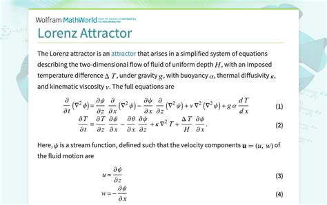 Lorenz Attractor From Wolfram Mathworld