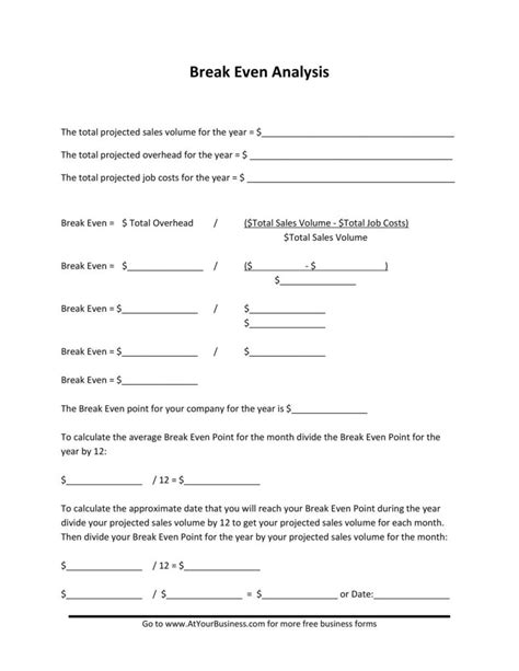 Free Break Even Analysis Templates Excel Spreadsheets ᐅ TemplateLab