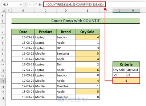 How To Count Rows With Multiple Criteria In Excel 6 Methods