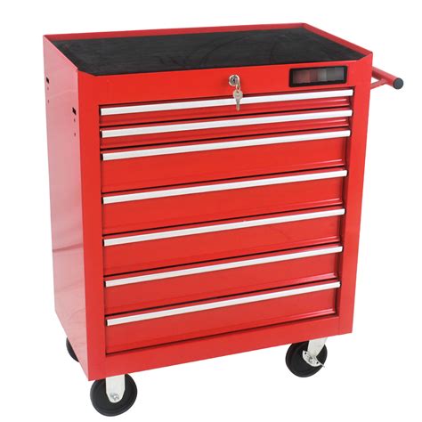 17 Stories 7 Workshop Tool Trolley Black Blue Lockable 15kg