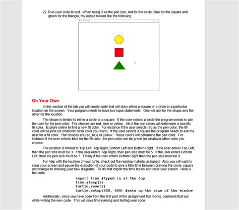 Solved Turtle Lab General Directions In This Lab You Will Chegg