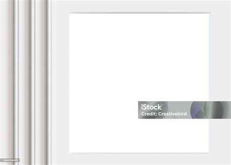 흰색 배경에 격리된 흰색 추상 프레임 프레임 복사 공간이 있는 테두리 그래픽 디자인 요소를 잘라냅니다 추상적인 기하학적 도형 단순한 형태의 구성 3d 렌더링 0명에 대한