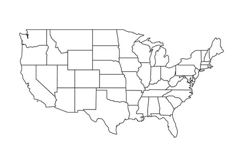 Mapa En Blanco De La Costa Este De Los Estados Unidos