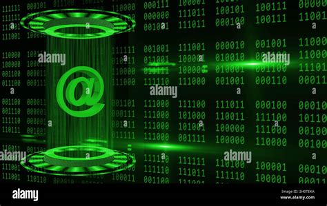 abstract 3d graphic illustration on green binary code background