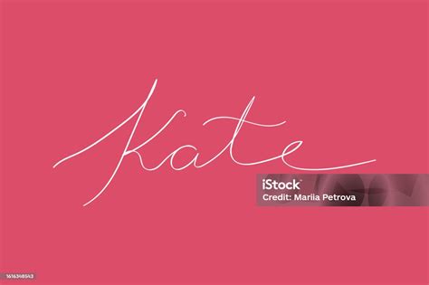 Female Name Kate Girls Name Handwritten Lettering Calligraphy