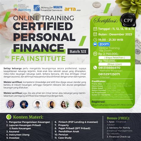Cpf Certified Personal Finance Ffai Batch Xii