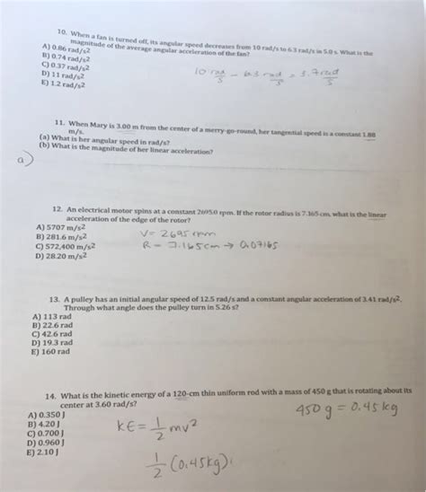 solved when a fan is turned off its angular speed decreases