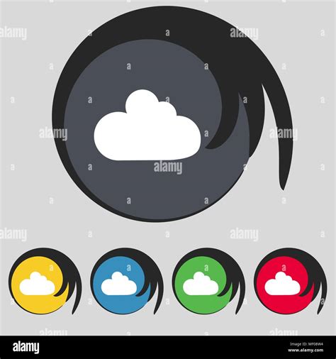 Cloud Sign Icon Data Storage Symbol Set Colourful Buttons Vector