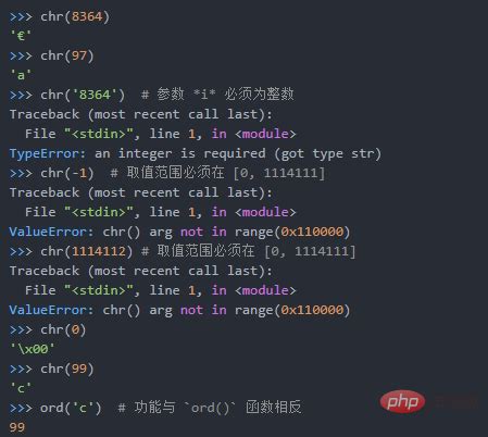 What Is The Chr Function In Python Python Tutorial Php Cn