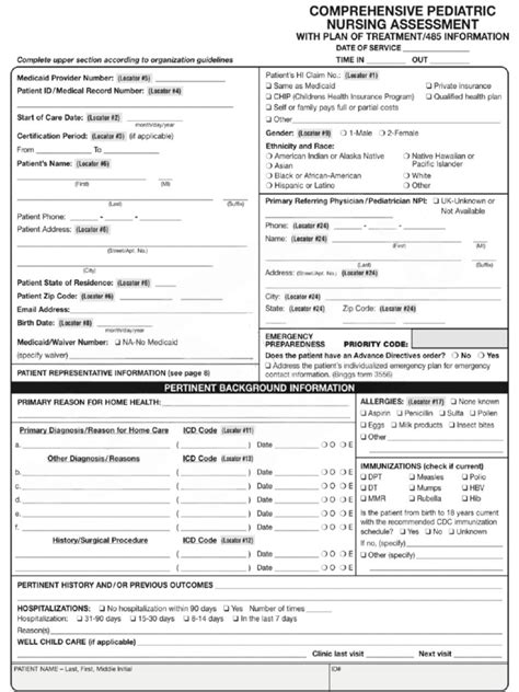 2a Pediatric Assessment Form 2 Pdf