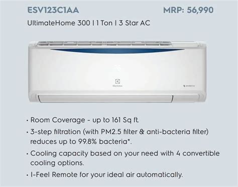 1 5 Ton Electrolux Split Ac At ₹ 38000 Jodhpur Village Ahmedabad Id 2856160633230