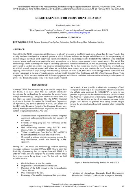 Pdf Remote Sensing For Crops Identification