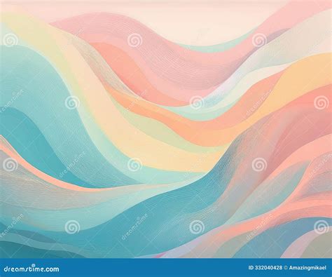 Pastel Soft Waves In Abstract Fluid Design Gentle Calming Background With Flowing Smooth