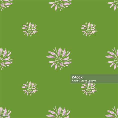 가벼운 잎 실루엣이 있는 미니멀한 스타일의 매끄러운 봄 자연 패턴 녹색 배경입니다 낙서 작품 0명에 대한 스톡 벡터 아트 및 기타 이미지 Istock