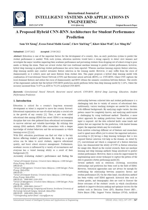 PDF A Proposed Hybrid CNN RNN Architecture For Student Performance Prediction