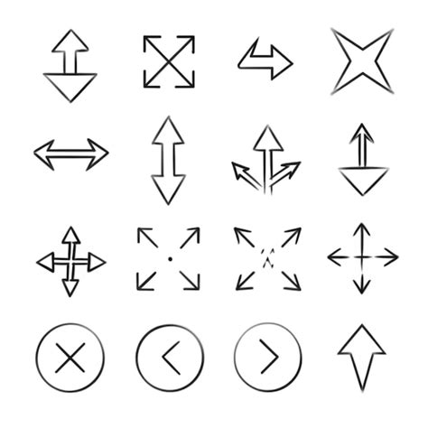 Arrows Big Black Set Icons Arrow Icon Arrow Vector Collection Arrow Cursor Modern Simple Arrows