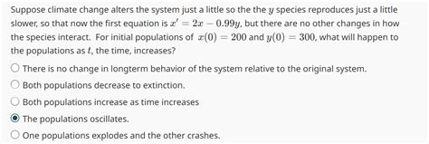 Solved Let X T And Y T Denote The Population Of Two Chegg Com