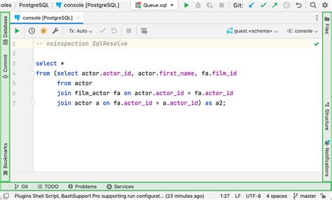 Tool Windows Datagrip
