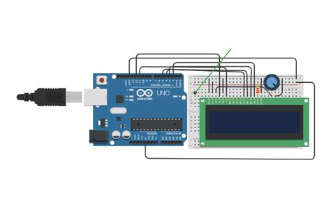 Circuit Design Lcd Ekran Uygulamasının Elektriksel Devresi Tinkercad
