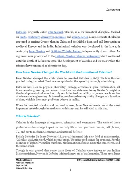 Caculas Pdf Calculus Function Mathematics