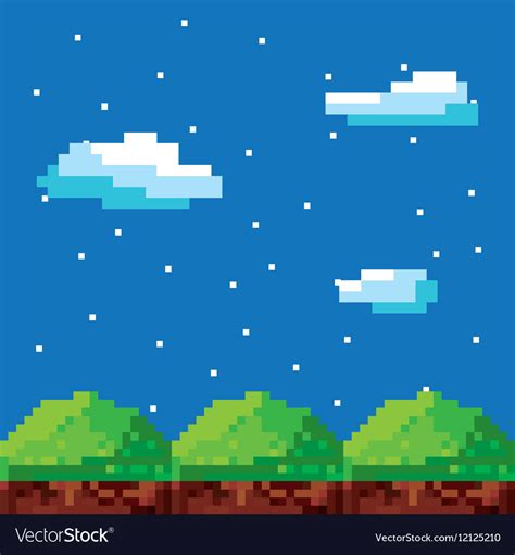 game scene pixelated background royalty free vector image