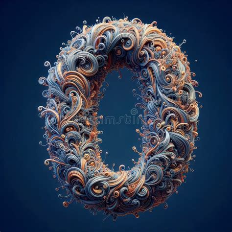 intricate design of a stylized numeric zero composed of swirling