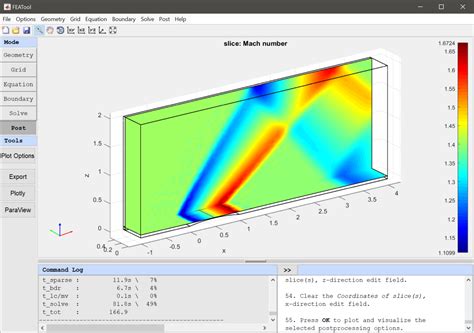 Featool Multiphysics Documentation Supersonic Flow Over An Obstacle