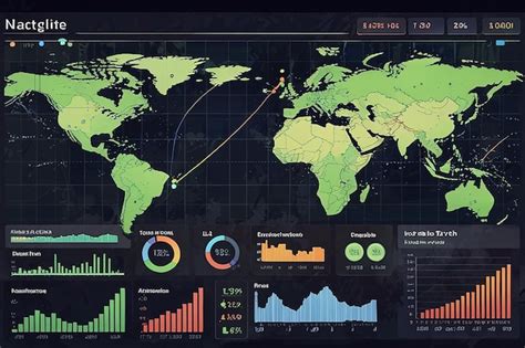 Financial Market Analytics Graph On A World Map Background Premium Ai Generated Image