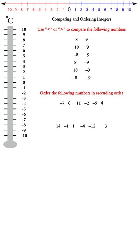 1st Grade Integer Order Worksheet