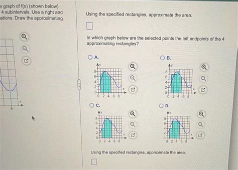 solved using the specified rectangles approximate the area