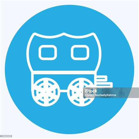 아이콘 카트 와일드 웨스트 기호에 적합합니다 파란 눈 스타일 편집 가능한 간단한 디자인 디자인 템플릿 벡터 간단한 기호 그림 개척시대의 서부에 대한 스톡 벡터 아트 및 기타