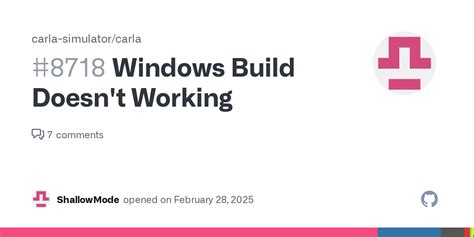 Windows Build Doesnt Working · Issue 8718 · Carla Simulatorcarla