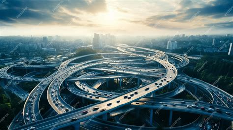 Premium Ai Image Aerial Photography Birdeye View Of City Viaduct Bridge Road Streetscape