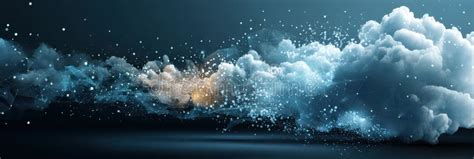 Dynamic Cloud Computing Icon In Motion With Abstract Clouds And
