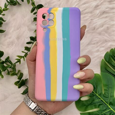 قاب گوشی Galaxy A22 4g Galaxy M32 4g سامسونگ سیلیکونی پاک کنی اورجینال آبرنگی رنگین کمانی داخل