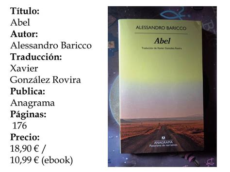 La Orilla De Las Letras Reseña Abel De Alessandro Baricco