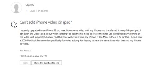 Ipados Unable To Edit Videos Recorded In Default Mode On Iphone 13
