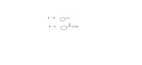 write the structures of compounds a b in the following reaction