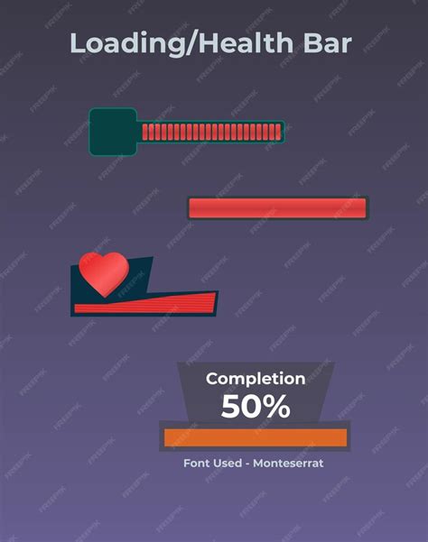Premium Vector Game Ui Loading Bar Health Bar Progress Bar With Numbers