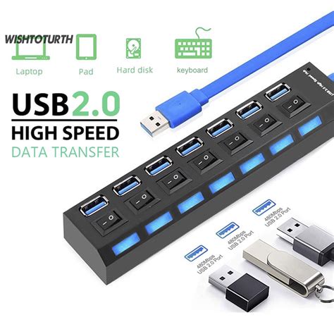 Wishtoturth Multiple Interfaces USB Splitter Keyboard Mouse U Disk USB Docking Station Plug And