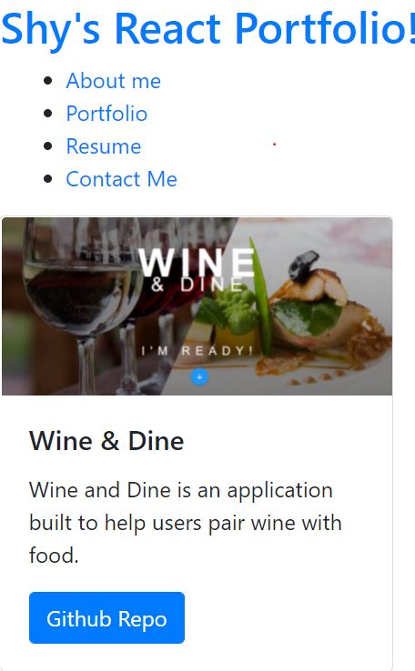 GitHub Shygois React Portfolio