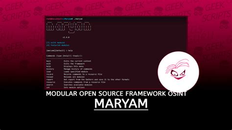 maryam modular open source framework based on osint gs