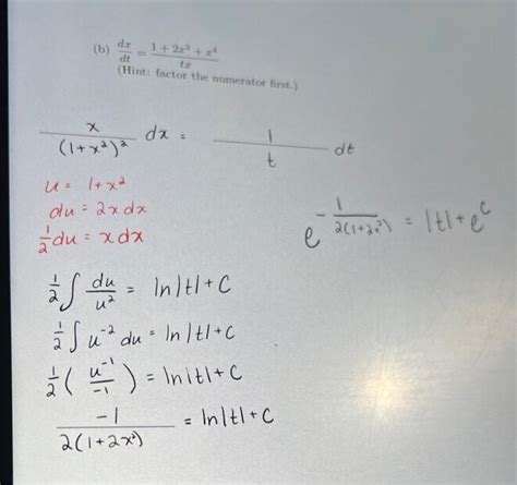 Solved 2 Solve The Following Separable Odes Where