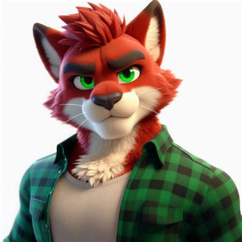 Cat Fursona With Lumberjack Style Premium Ai Generated Image