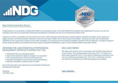 cristina e on linkedin linux cisco netacad ndg