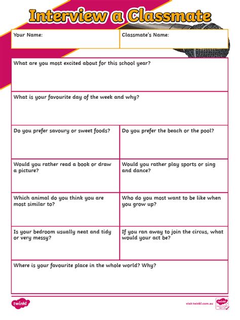 Au L 2549592 Interview A Classmate Activity Ver 1 Pdf