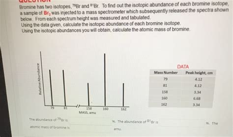 Solved Bromine Has Two Isotopes Br And 81br To Find Out