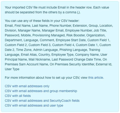 import users with a csv file knowledge base